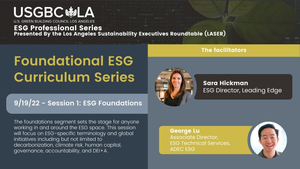 ESG Professional Series – Session 1: ESG Foundations – Green Business ...
